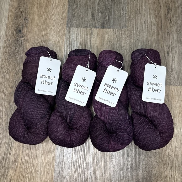 Sweet Fiber | Art | Sweet Fiber Yarn Black Currant Cormo Wool 4 Skeins ...